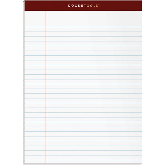 TOPS Docket Gold Writing Pads, 8-1/2 x 11-3/4, Legal Rule, 50 Sheets ...