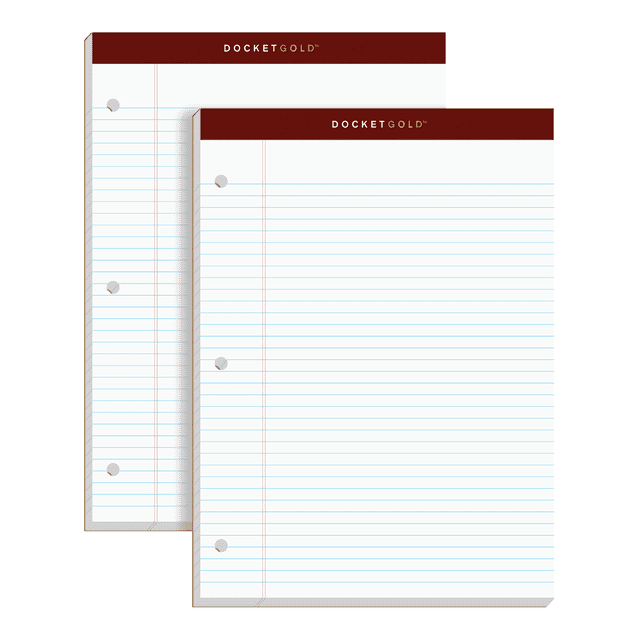 TOPS Double Docket Gold Writing Pads, Letter Paper Size, Perforated ...