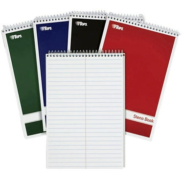 TOPS Spiral Steno Notebook, Gregg Rule, 6" x 9", 80 Sheets, 4 Pads per ...