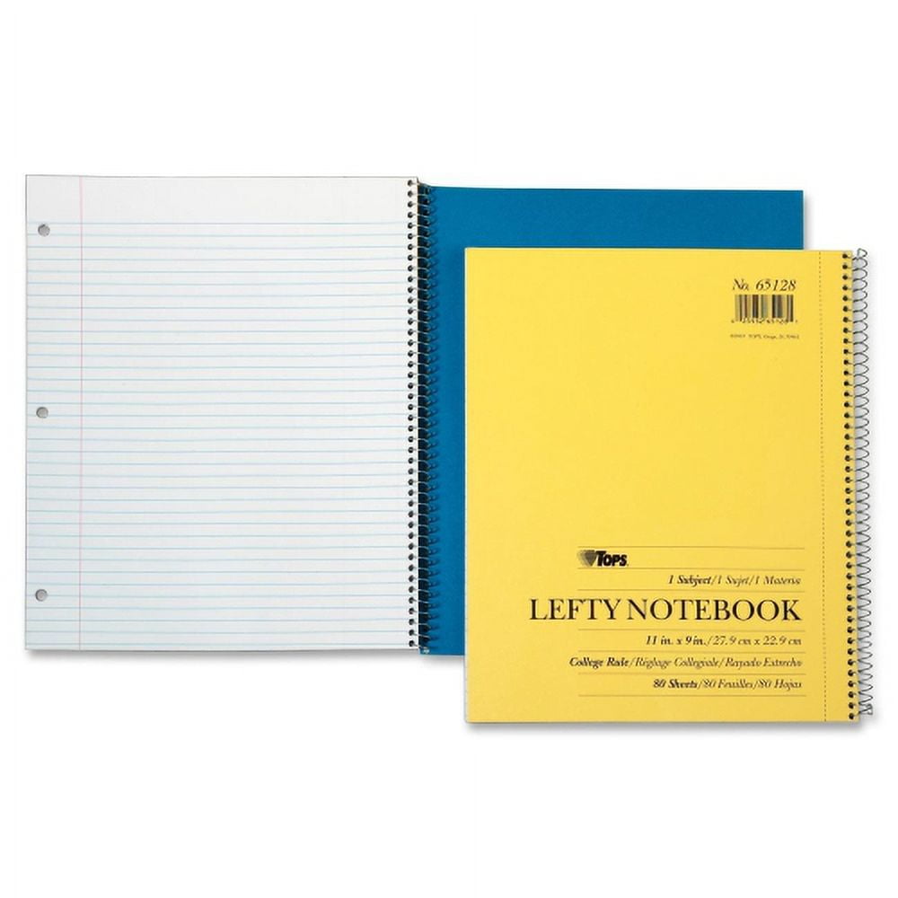 TOPS Lefty Kraft College Ruled Notebook - 80 Sheets - Spiral - 9" x 11 ...