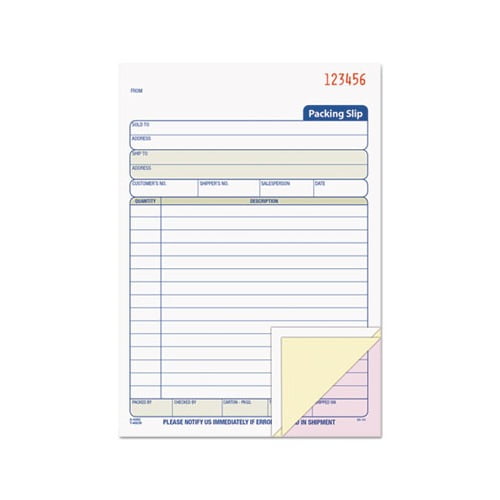 TOPS Packing Slip Book, 5 9/16 x 7 15/16, Three-Part Carbonless, 50 ...