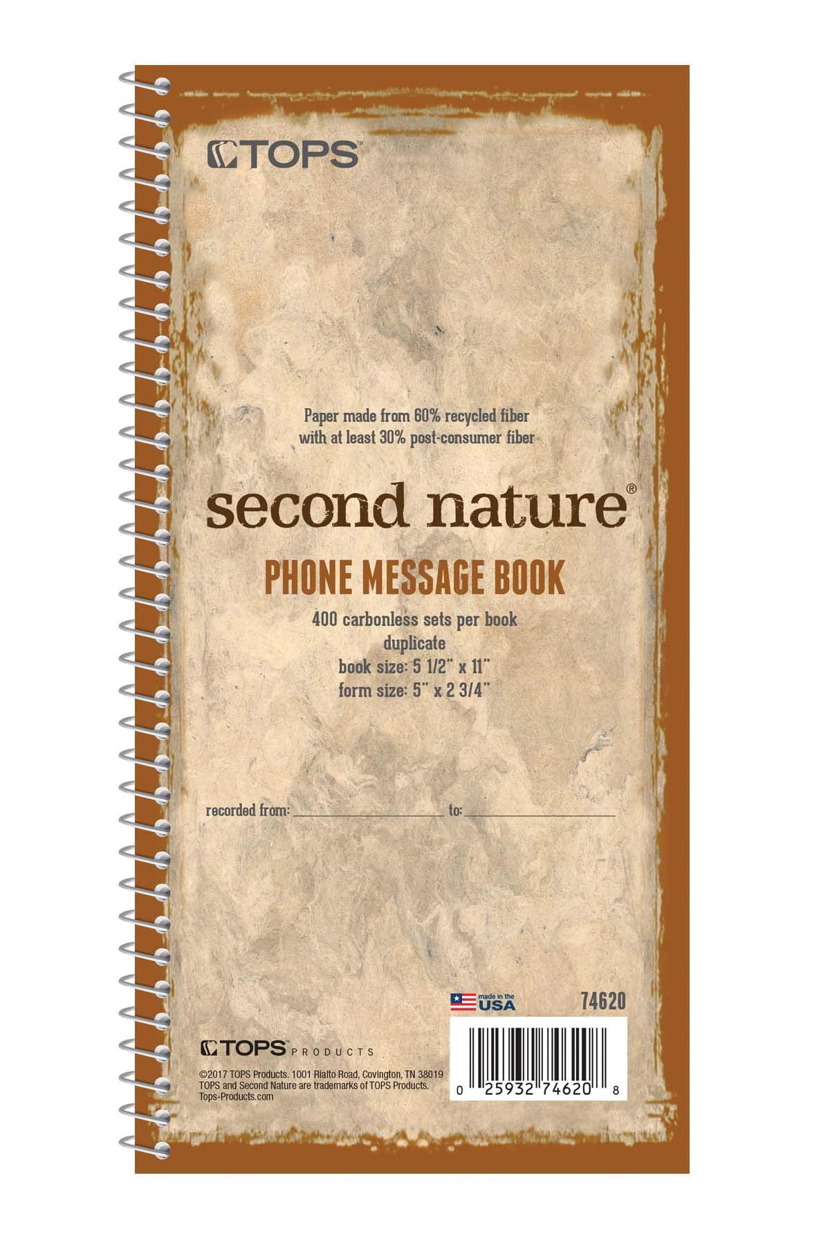 TOPS Phone Message Pad Call Book, Carbonless Paper 2 Part, 2 3/4 x 5 ...