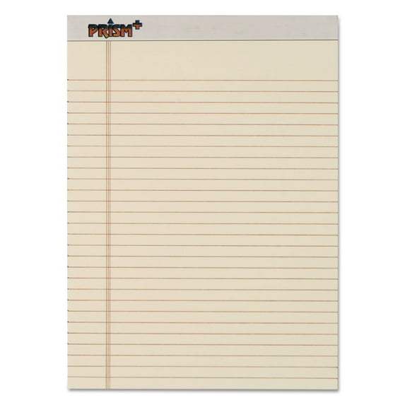 TOPS Prism Plus Colored Legal Pads, 8 1/2 x 11 3/4, Ivory, 50 Sheets ...