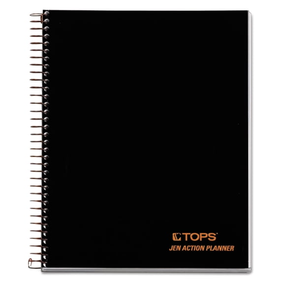 Tops Business Forms Jen Action Planner, Narrow Rule, Black Cover, 8.5 X ...