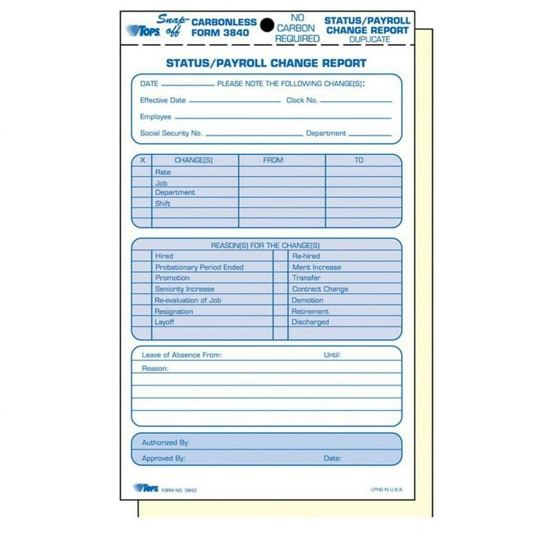 Carbon Change Form