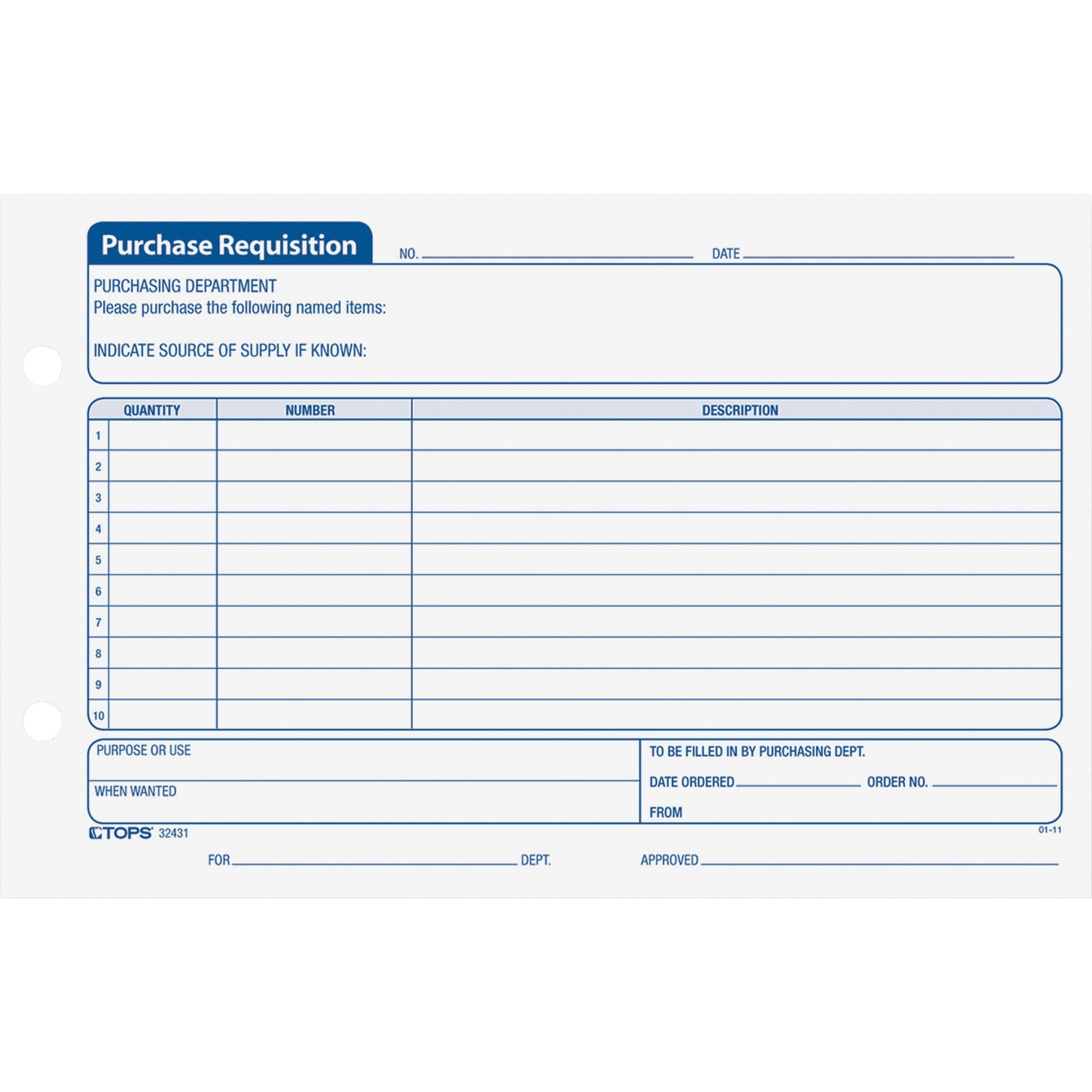 TOPS, TOP32431, Purchase Requisitions Forms, 2 / Pack - Walmart.com