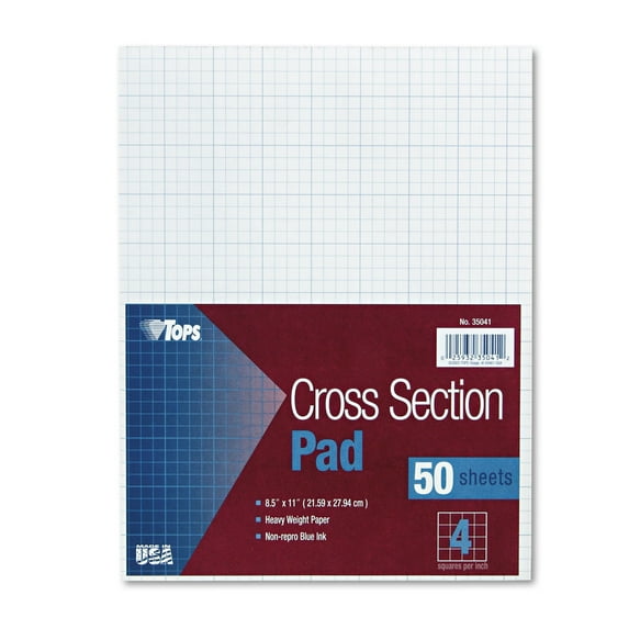 TOPS, TOP35041, Cross Section Pad - Letter, 50 / Pad - Walmart.com