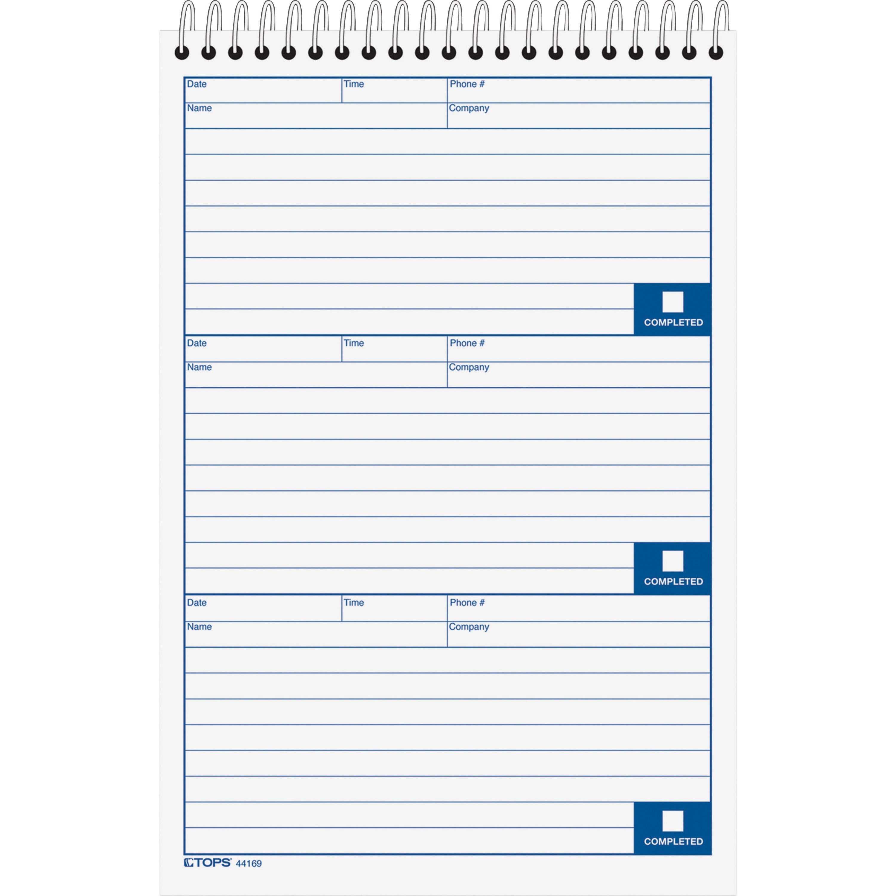 TOPS, TOP44169, Voice Message Log Books, 1 Each - Walmart.com