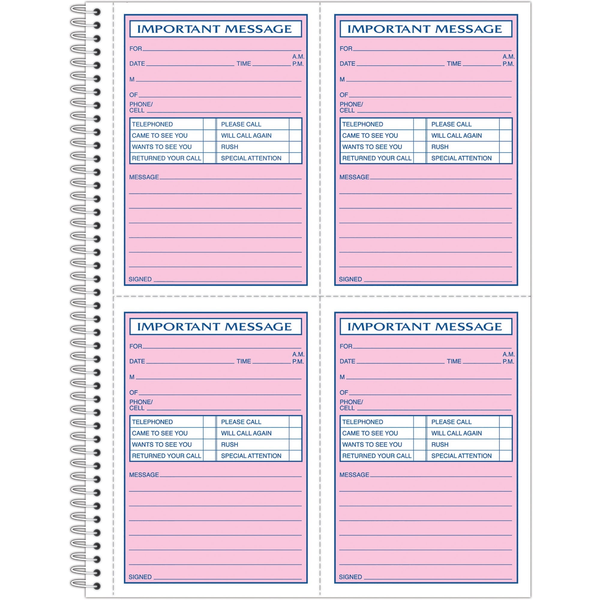 TOPS™ Quick Check-Off Style Telephone Message Book with Fax/Mobile ...