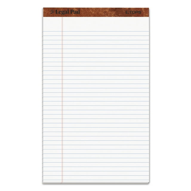TOPS "The Legal Pad" Ruled Perforated Pads, 8 1/2 x 14, White, 50 ...