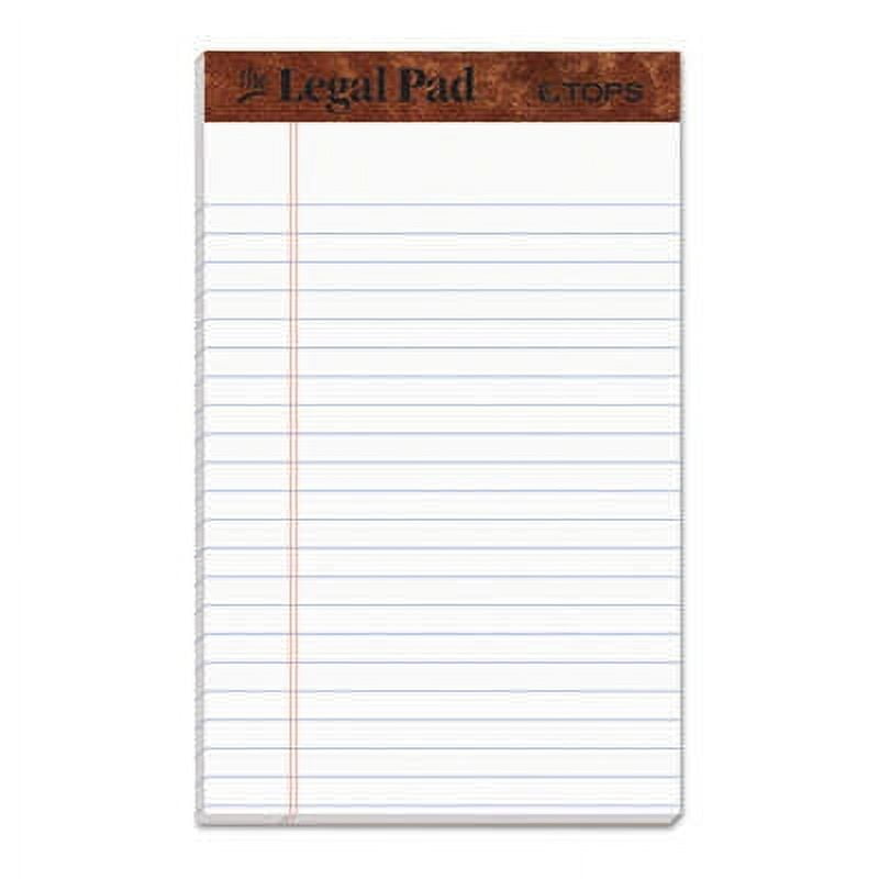 TOPS "The Legal Pad" Ruled Perforated Pads, Narrow Rule, 50 White 5 x 8 ...