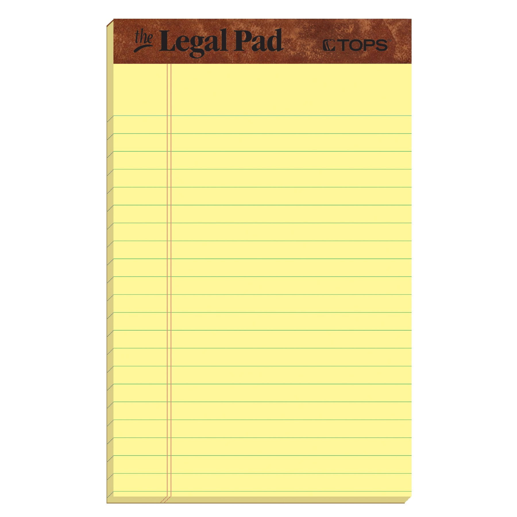 TOPS The Legal Pad Writing Pads, 5" x 8", Jr. Legal Rule, Canary Paper ...