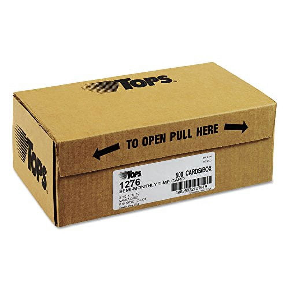 TOPS Time Cards, Semi-Monthly, 2-Sided, 3-1/2" x 10-1/2", Manila, Green ...