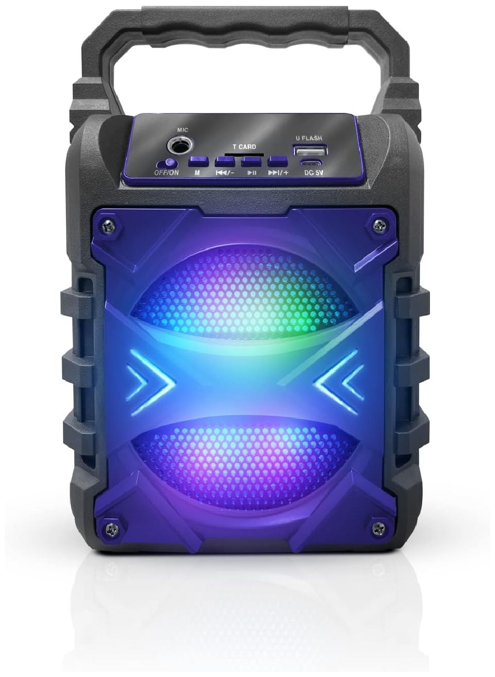 TOPTECH JET-4 Bluetooth Speaker, 4-Inch Woofer, Disco Lights, Blue ...