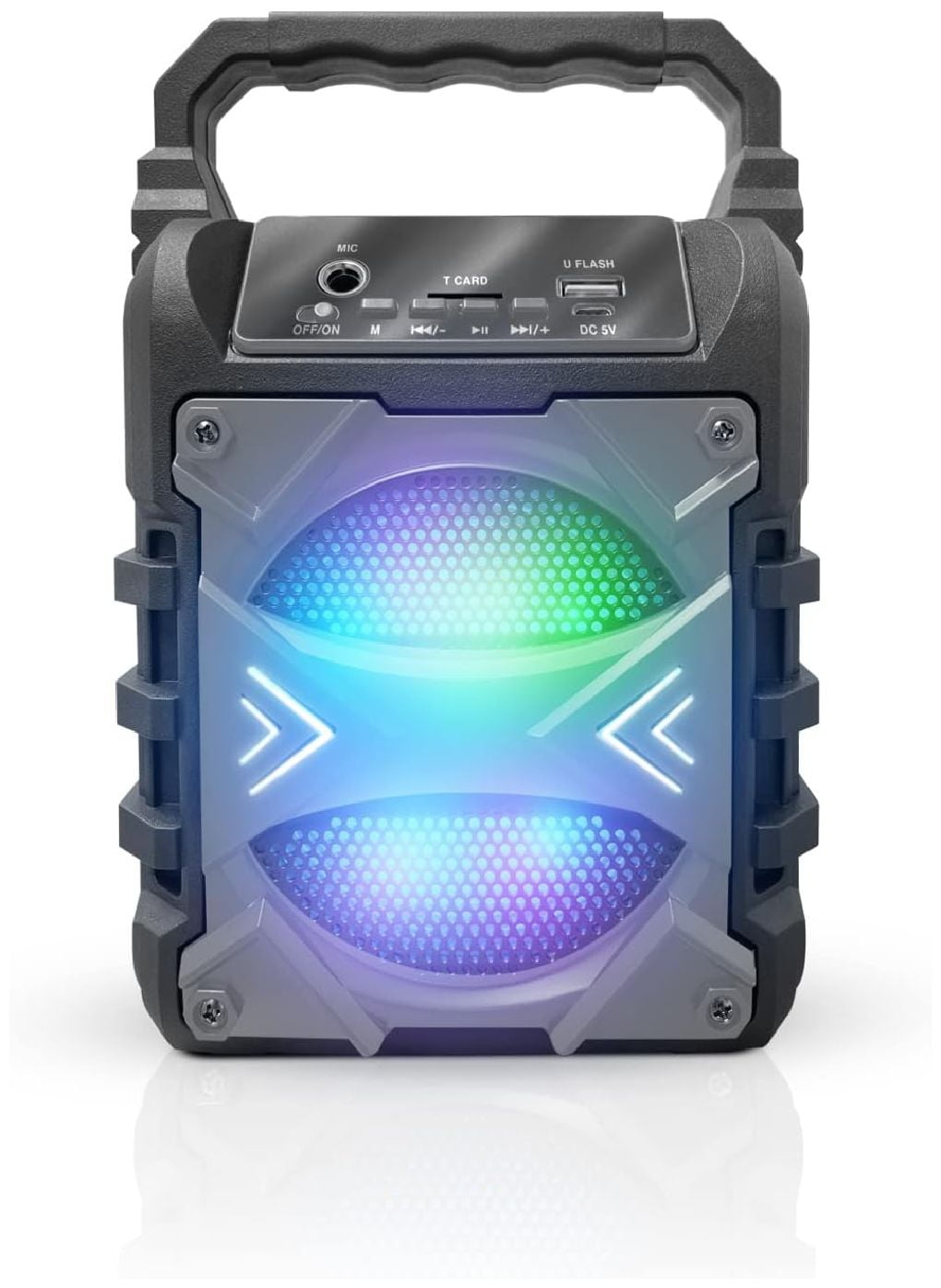TOPTECH JET-4 Bluetooth Speaker, 4-Inch Woofer, Disco Lights, Gray ...