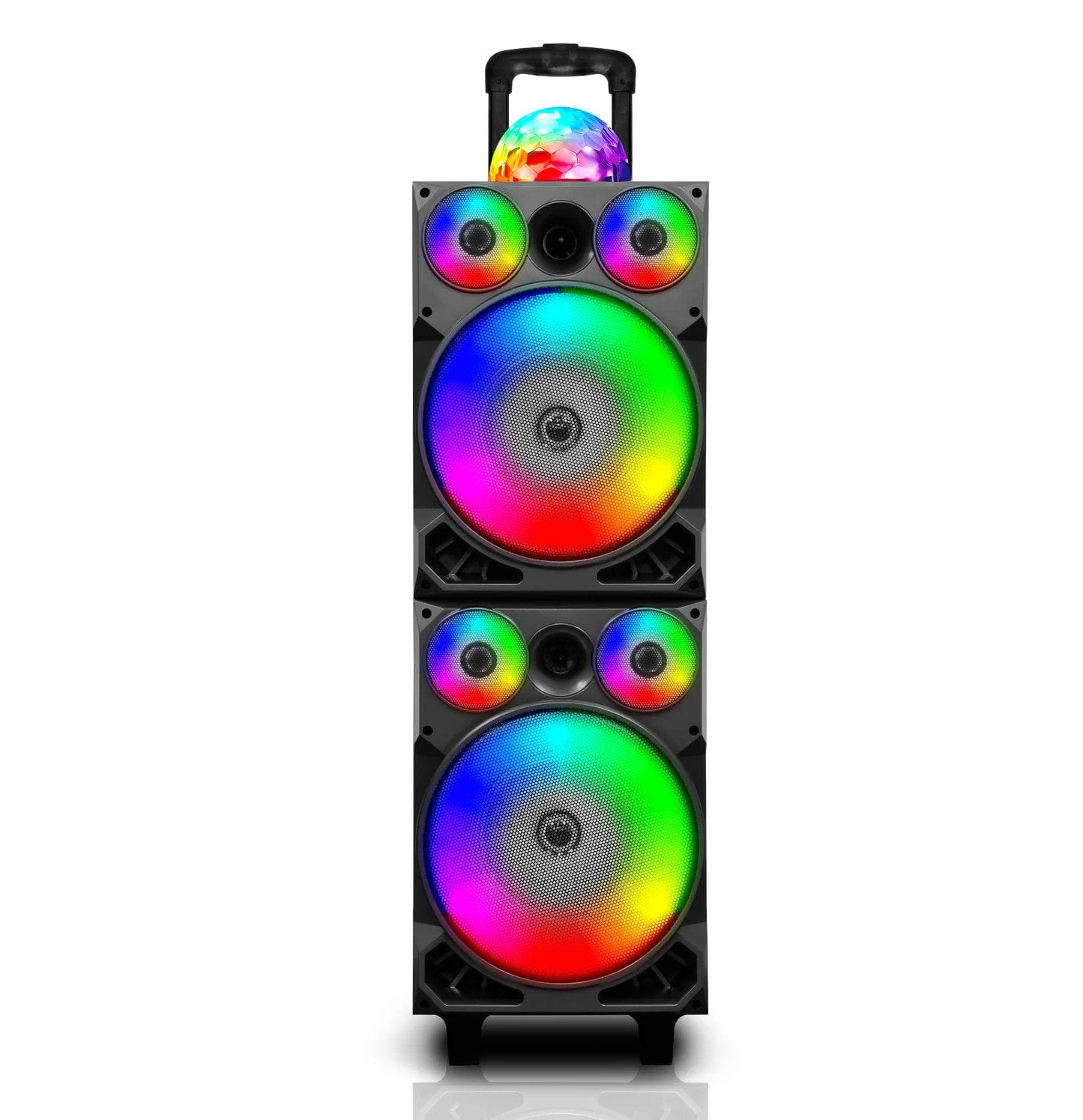 Top Tech Spark-208 Speaker | 8-Inch Dual, MIC, BT, LED, Portable (Grey ...