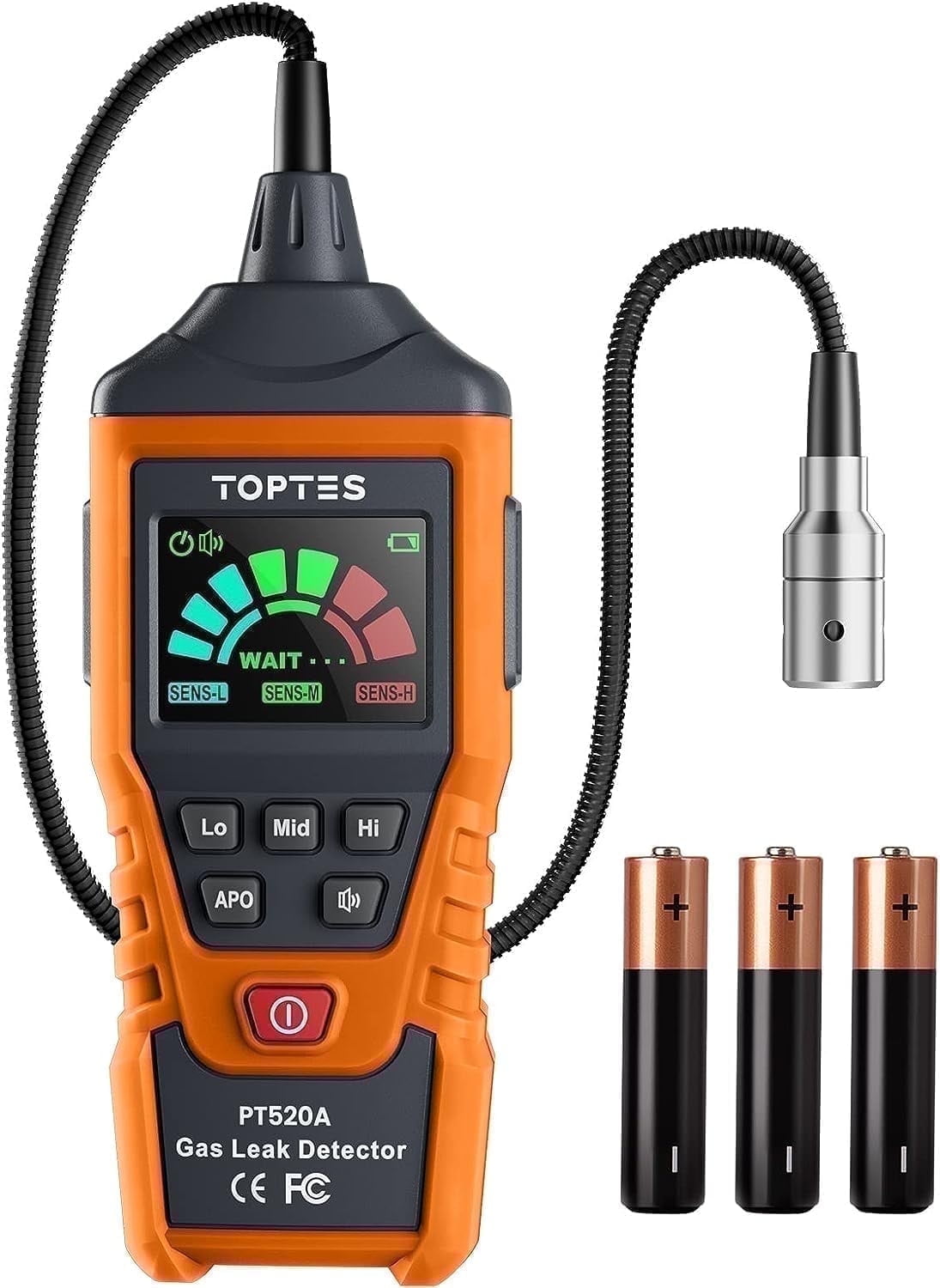 TOPTES PT520A Natural Gas Leak Detector, Portable Combustible Gas ...