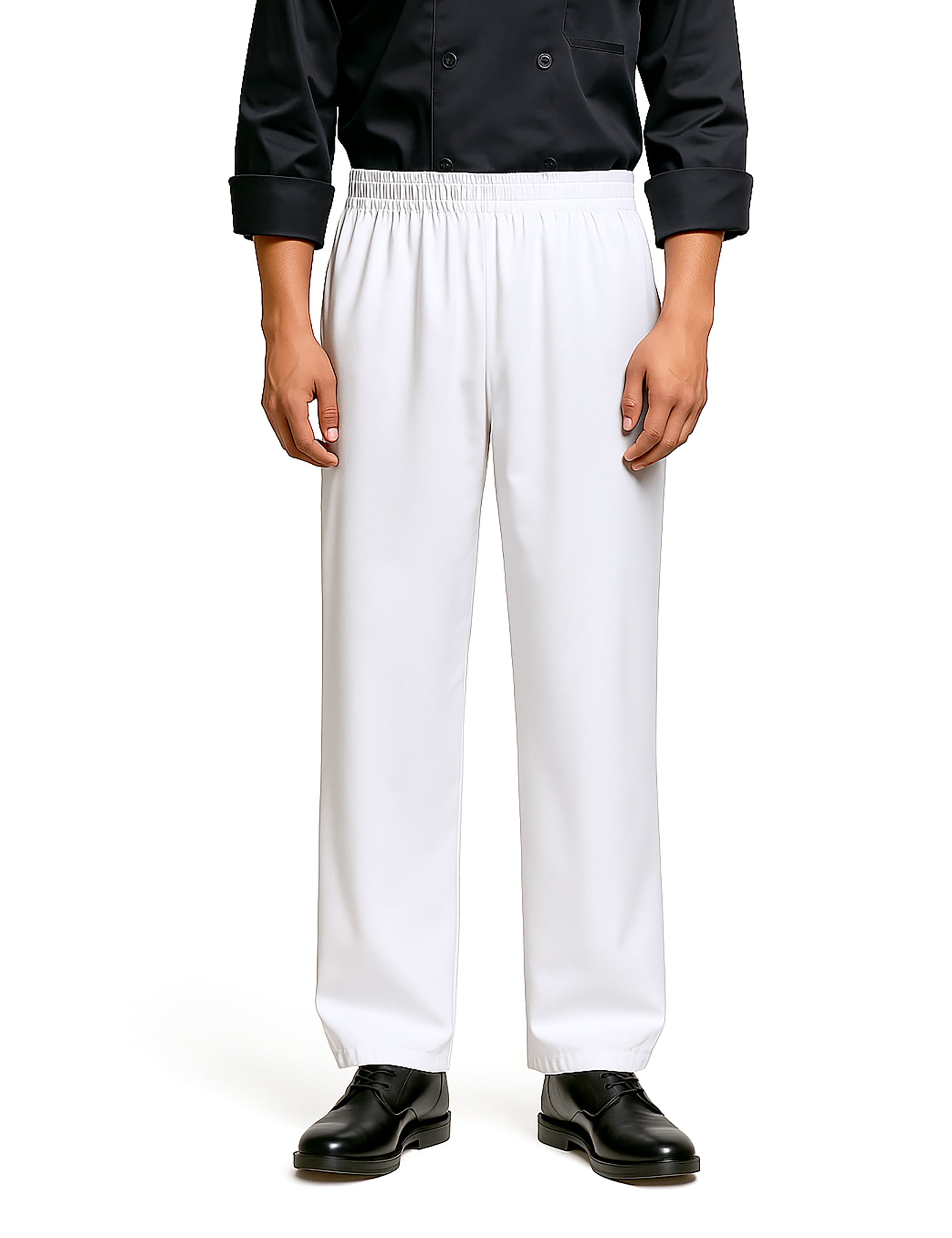 TOPTIE Classic Baggy White Chef Pants with Drawstring Waist Restaurant ...