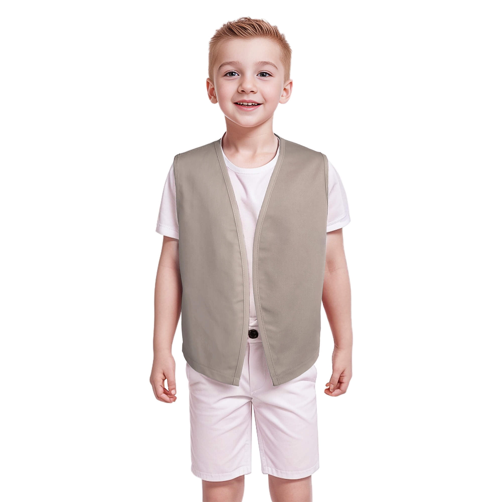 TOPTIE No-Button Child Vest Kid Volunteer Victorian Waistcoat Peasant Party Costume Vests-Khaki ...