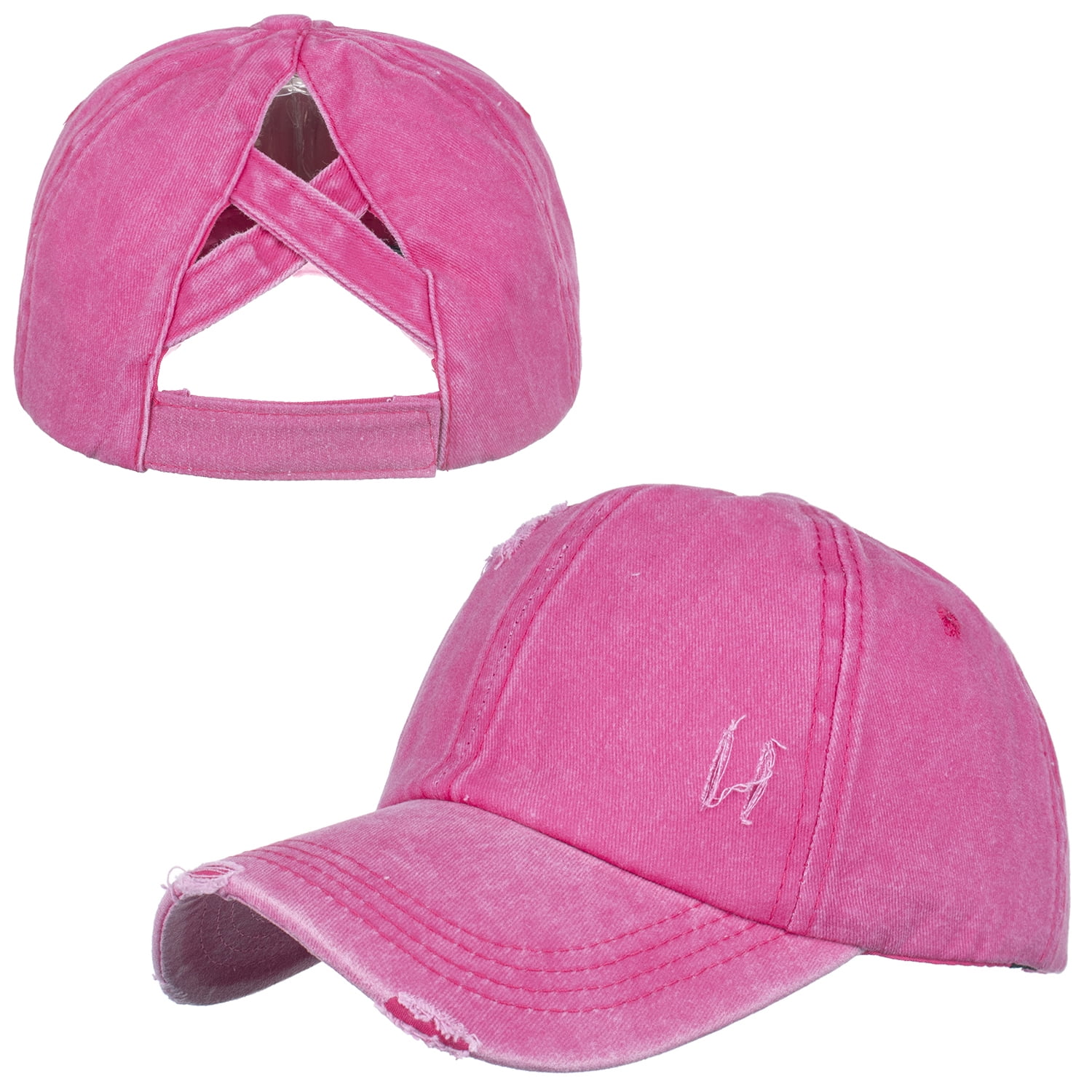 TOPTIE Ponytail Baseball Cap for Women Criss Cross Distressed Cap ...