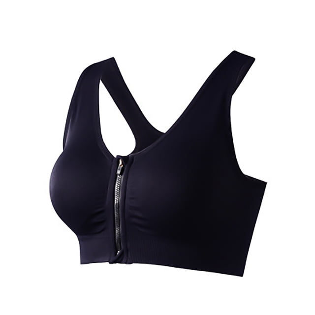 TOPTIE Zipper Front Closure Sports Bra, Racerback Seamless Workout bra ...