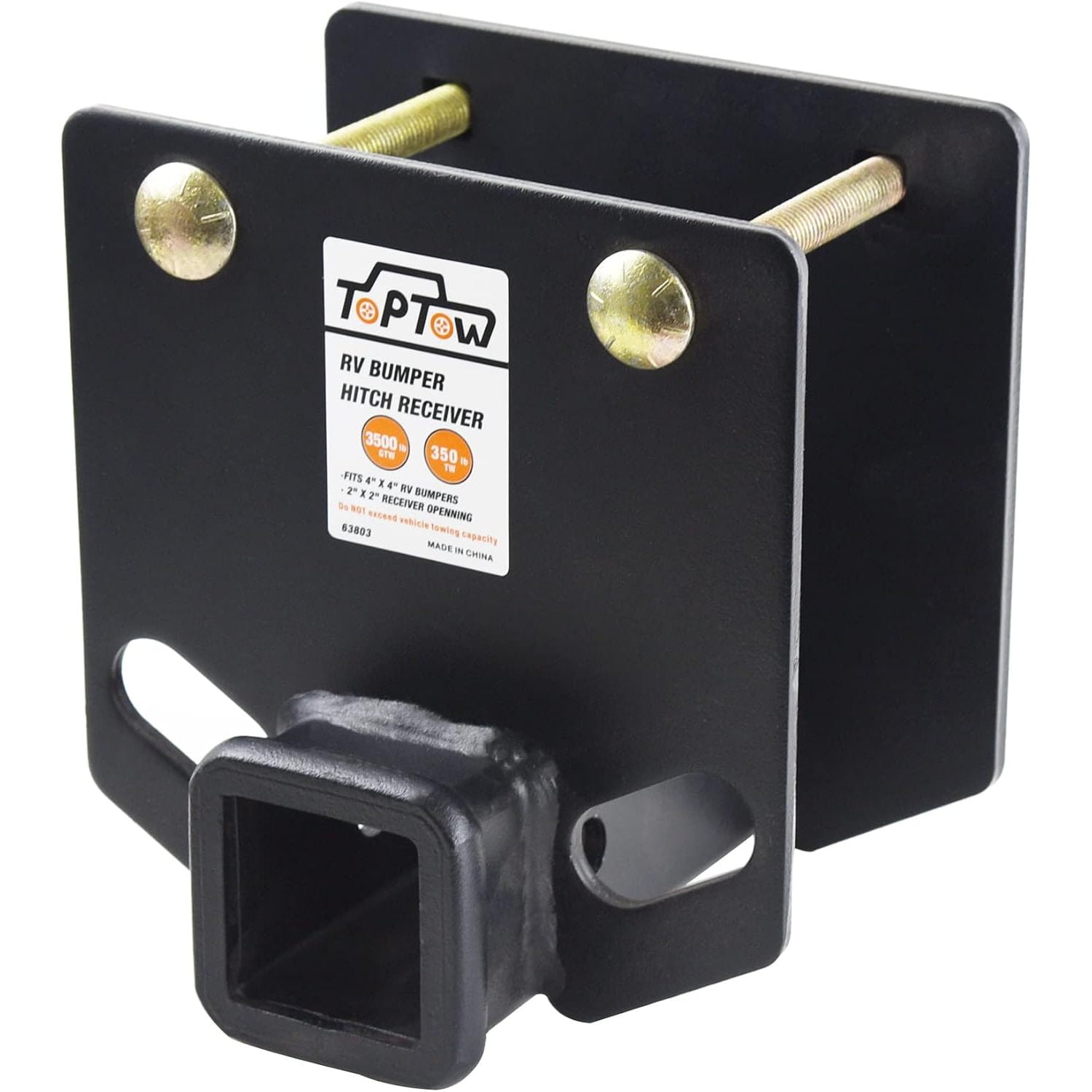 TOPTOW 63803 RV Bumper Hitch Receiver 2 inch Adapter Openning 3500 LBS ...
