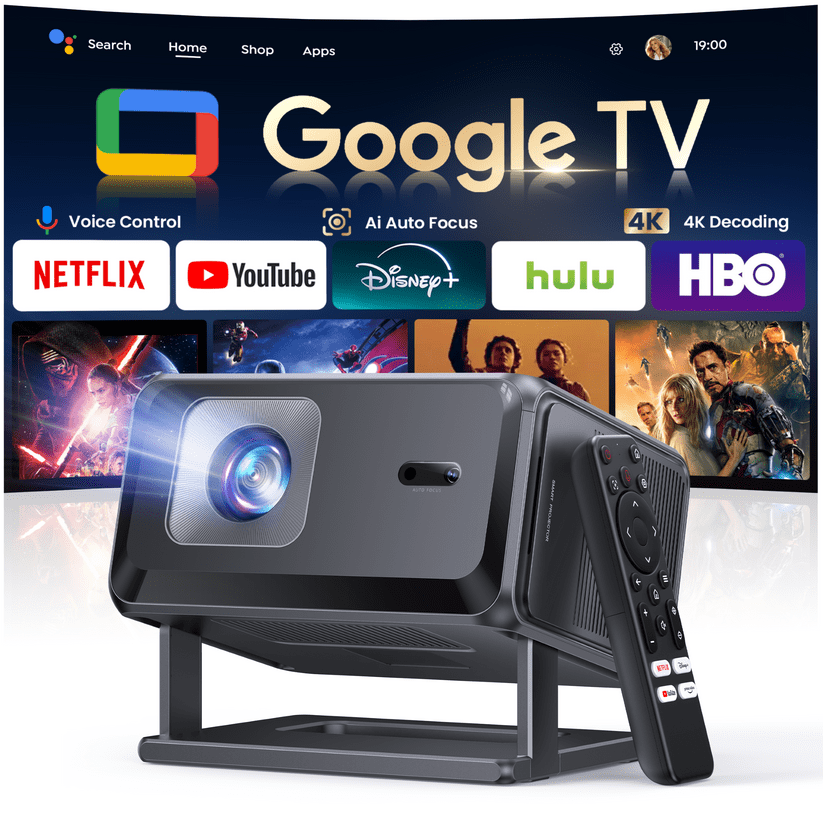 TOPTRO Google TV Projector, Native 1080P Smart Projector Support 4K ...