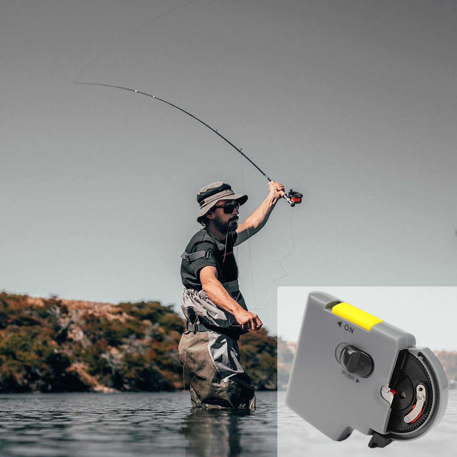 TOPUUTP Automatic Fishhook Tying Tool Electric Fast Line Winding Time ...