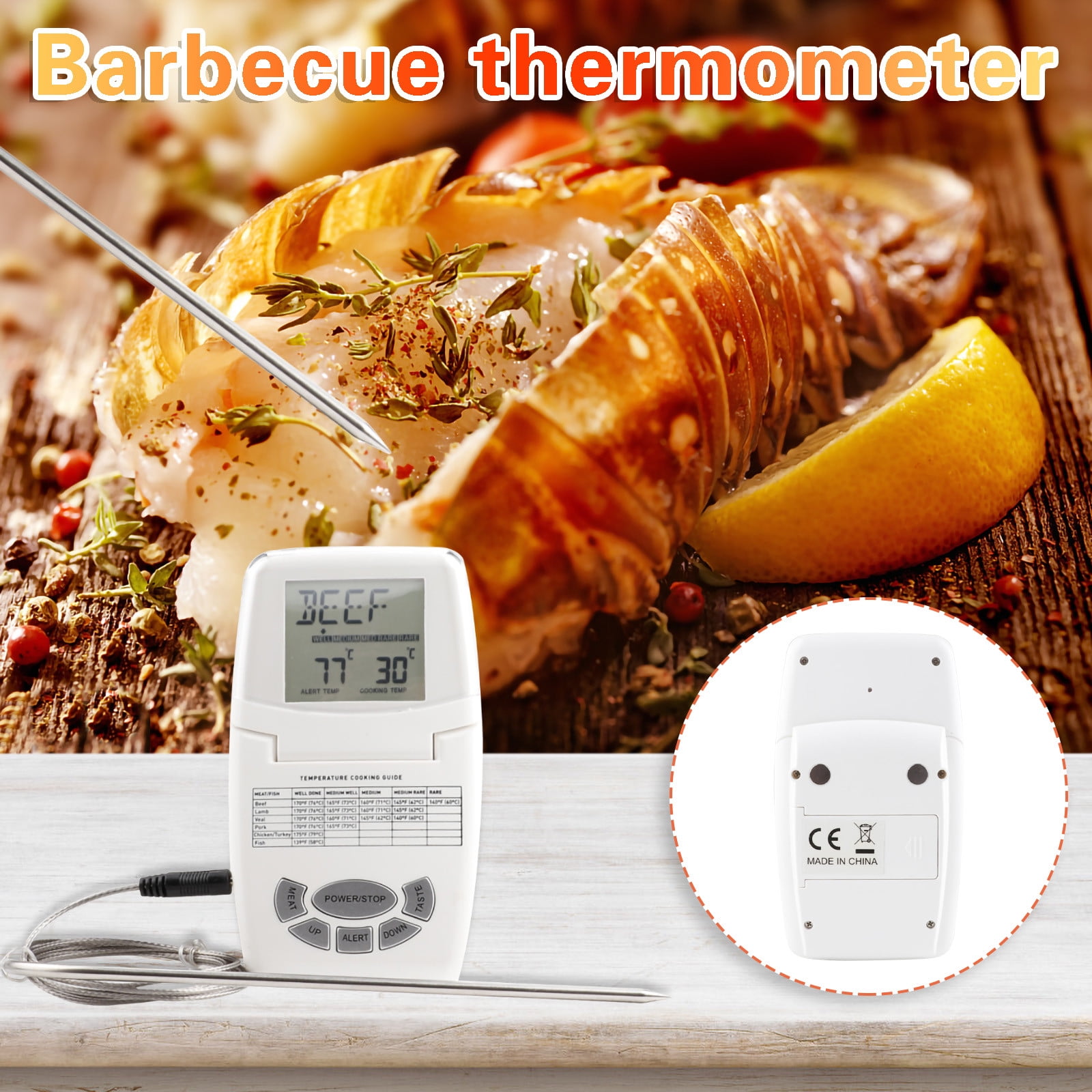 TOPUUTP Folding Kitchen Food Temperature Probe Accurate Water and Meat ...