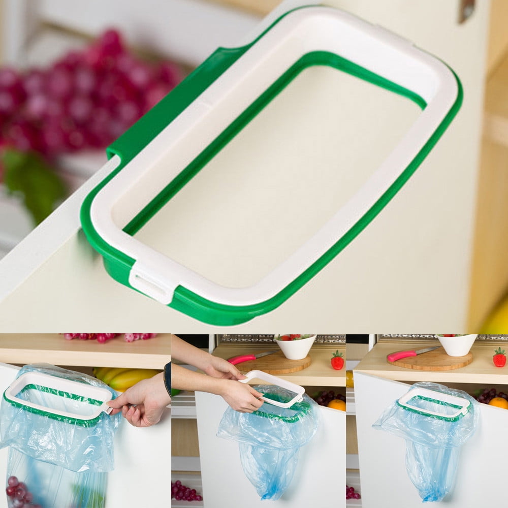 TOPUUTP Over Cabinet Door Trash Bag Holder, Kitchen Garbage Rack for ...