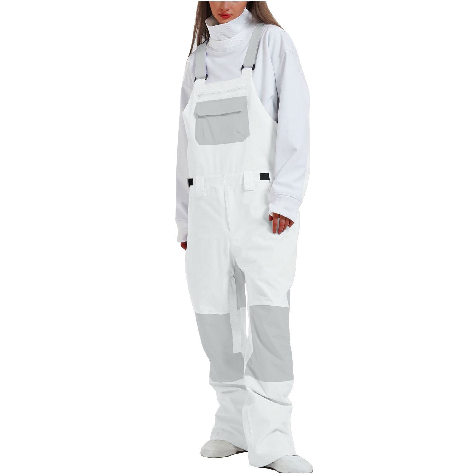 TOPUUTP Women and Mens Snow Bibs Adjustable Overalls Pants Wear ...