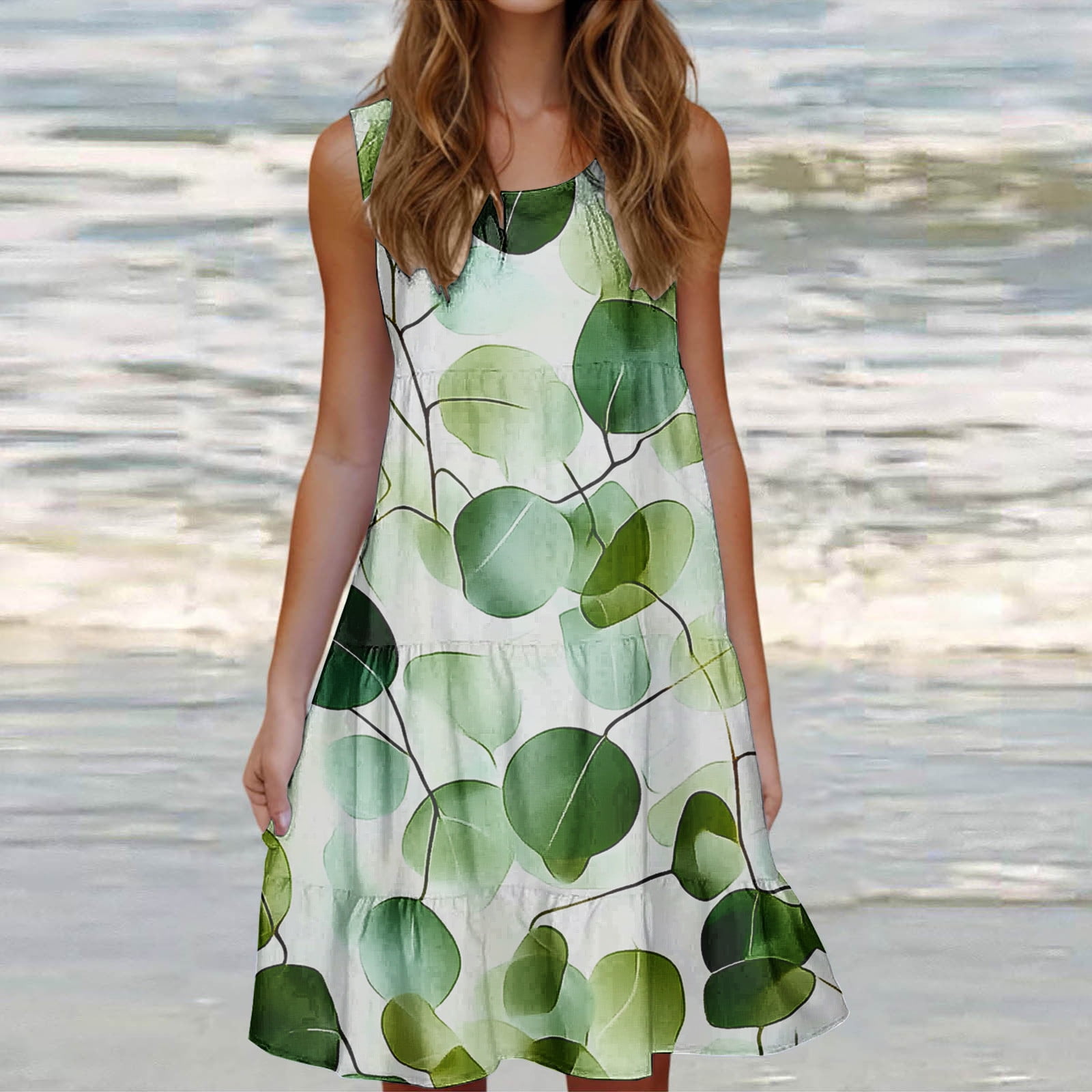 TOPUUTP Womens Summer Dresses Clearance Under $10 Loose Crew Neck ...