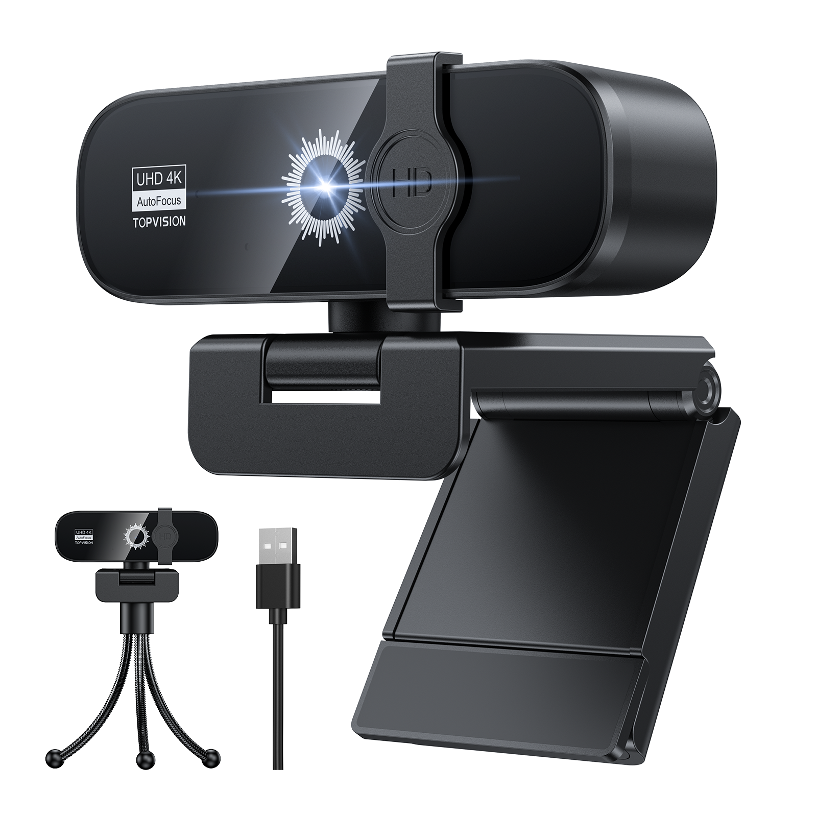 TOPVISION 2K QHD Webcam with Mic, USB Plug & Play for Conference ...