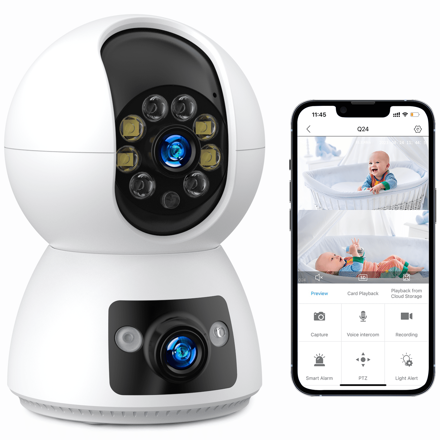 TOPVISION 4MP Security Camera, Pets & Kids Monitor, 360°PTZ, Night ...