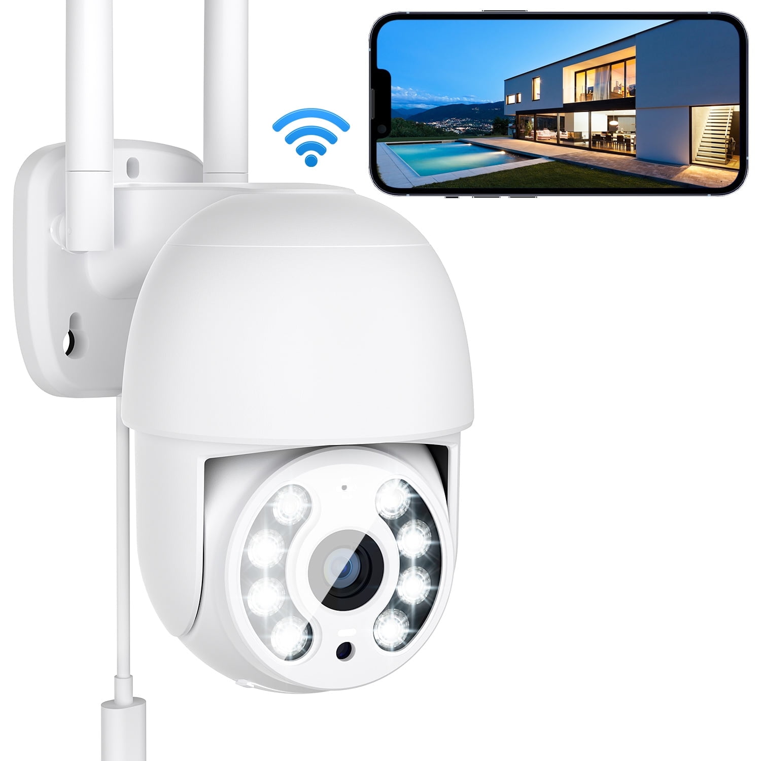 TOPVISION 4MP Wifi Surveillance Camera, 360° View, Night Vision, IP65 ...