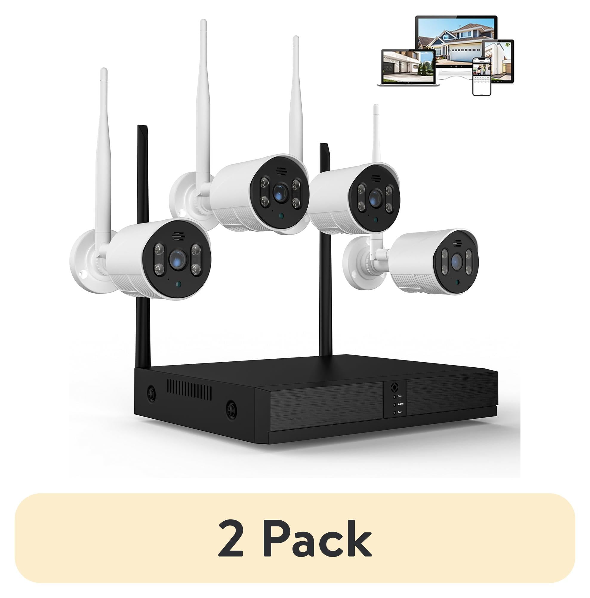 (2 pack) TOPVISION 4pcs Wired Security Camera System, 8CH 3MP NVR ...