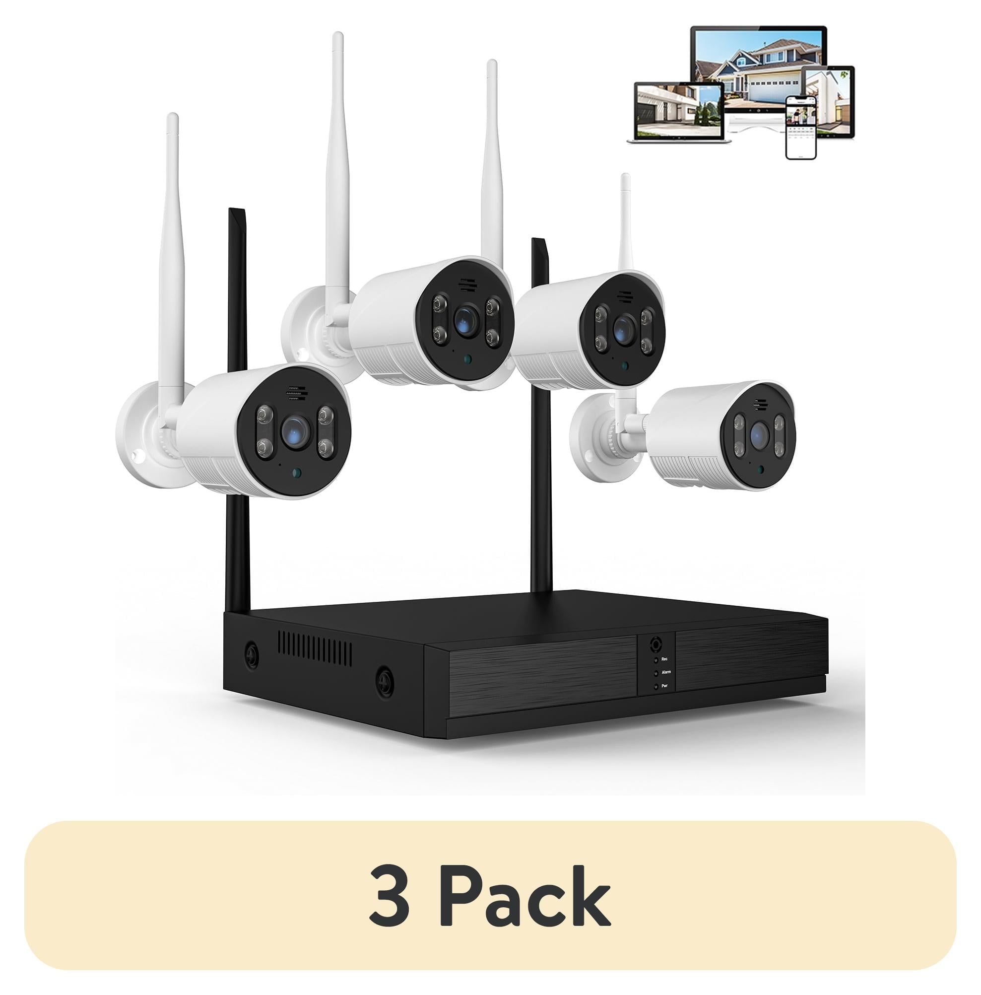 (3 pack) TOPVISION 4pcs Wired Security Camera System, 8CH 3MP NVR ...