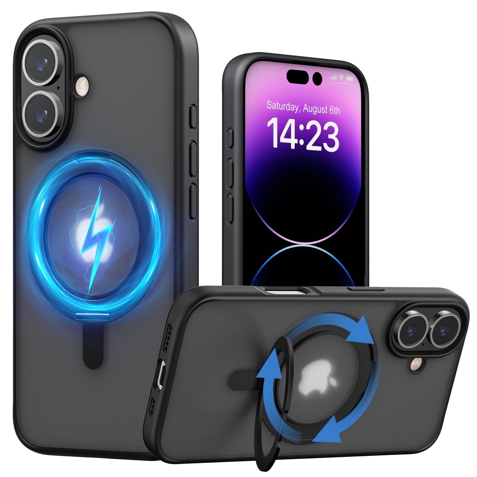 TOPVISION Magnetic Case for iPhone 16, iPhone Case with Ring Stand ...