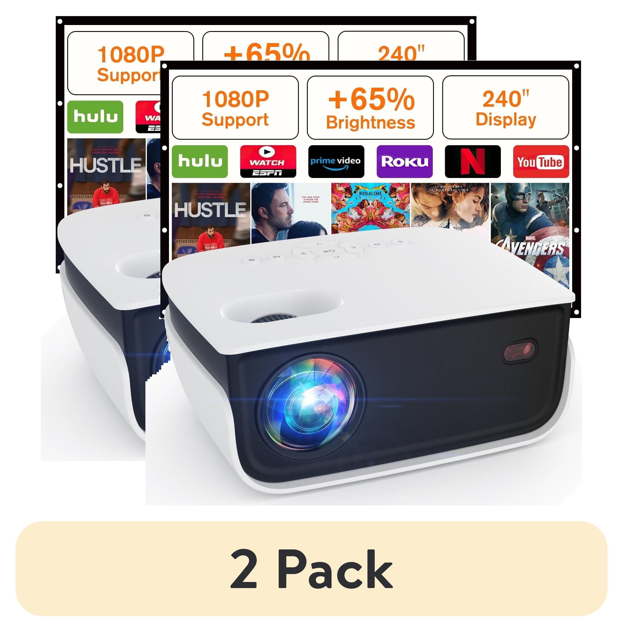 (2 pack) TOPVISION Mini Projector, 720P Portable Outdoor Projector with ...