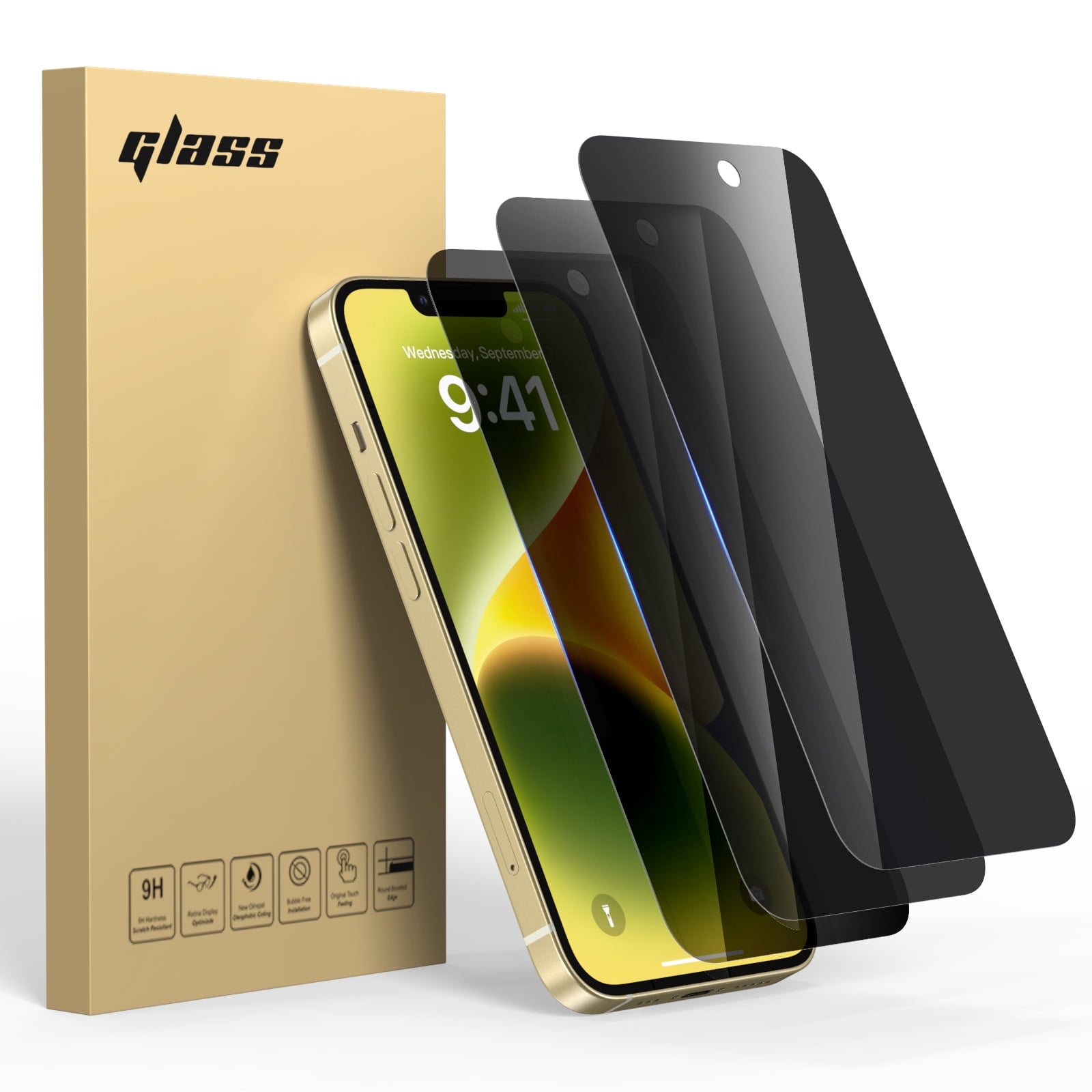 TOPVISION 3-Pack Privacy Screen Protector for iPhone 14/13/13 Pro(6.1 ...