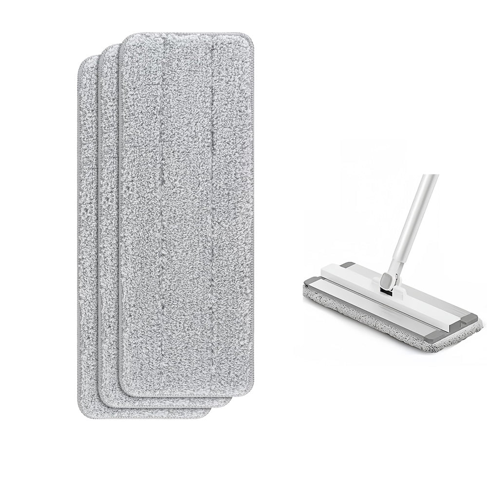 TOPWIRE True Clean Flat Floor Mop Heads, Machine Washable Mop Pads(3pcs ...