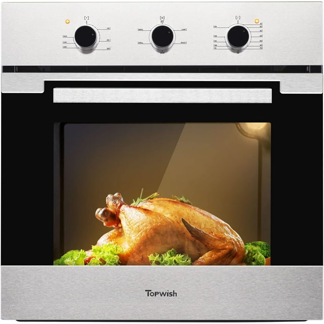 "TOPWISH AEO-002 24"" Single Electric Wall Oven, 5 Functions, 2.3 Cu.ft ...