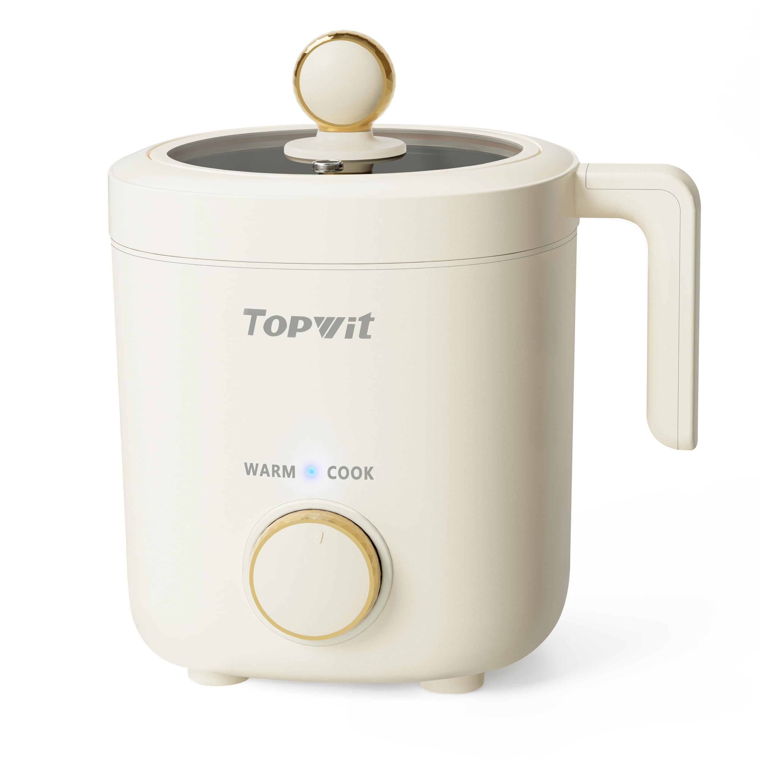 Topwit Mini Rice Cooker, 2-Cups Uncooked, Non-stick, BPA Free, One ...
