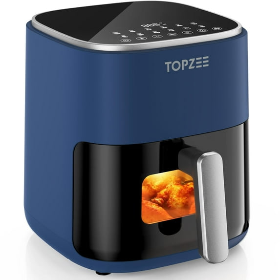 TOPZEE Air Fryer 12-in-1, 5.5-QT Compact Large Air Fryer with 360° Hot ...
