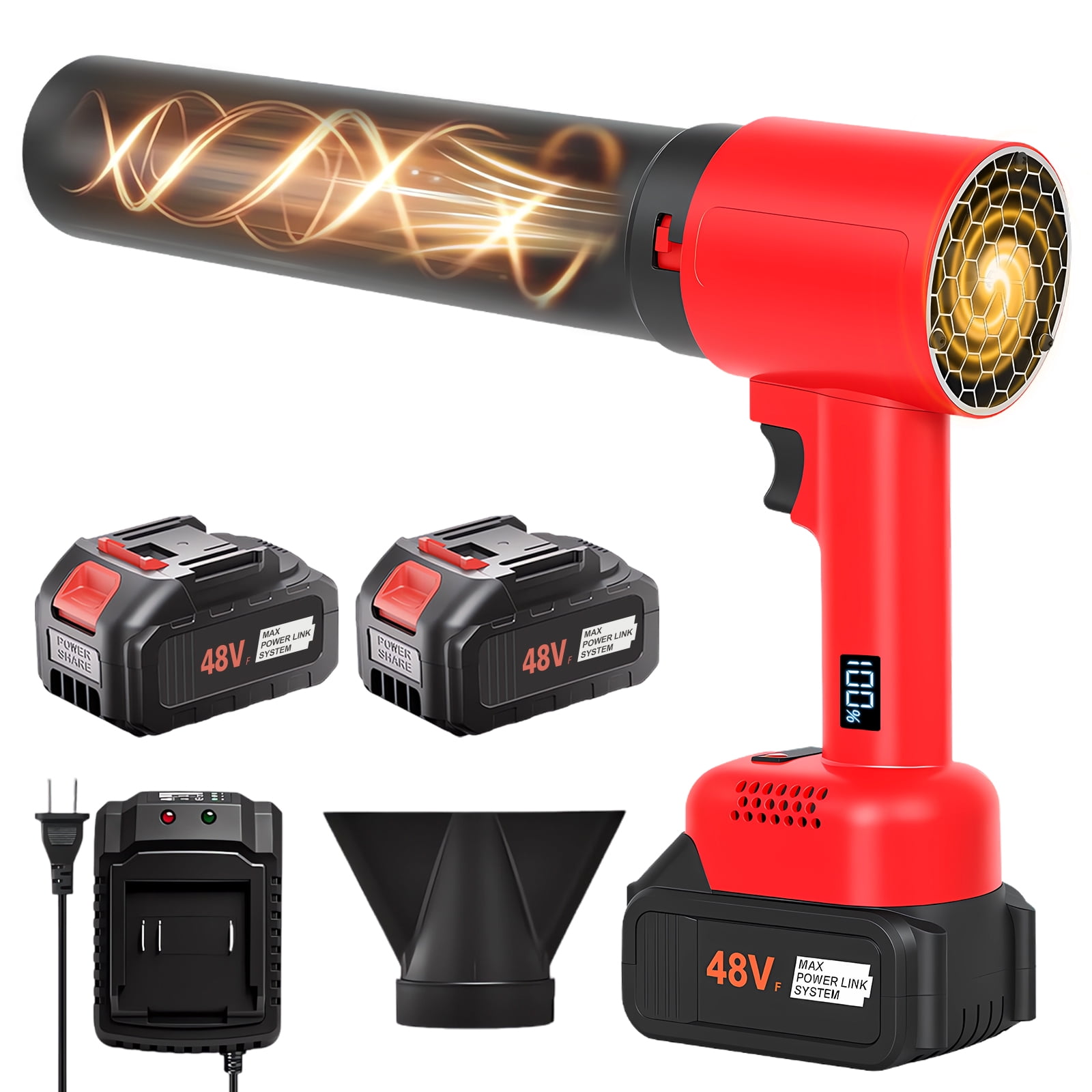 TOPZOO Cordless Leaf Blower Portable Dust Cleaner Handheld Blower 4 ...