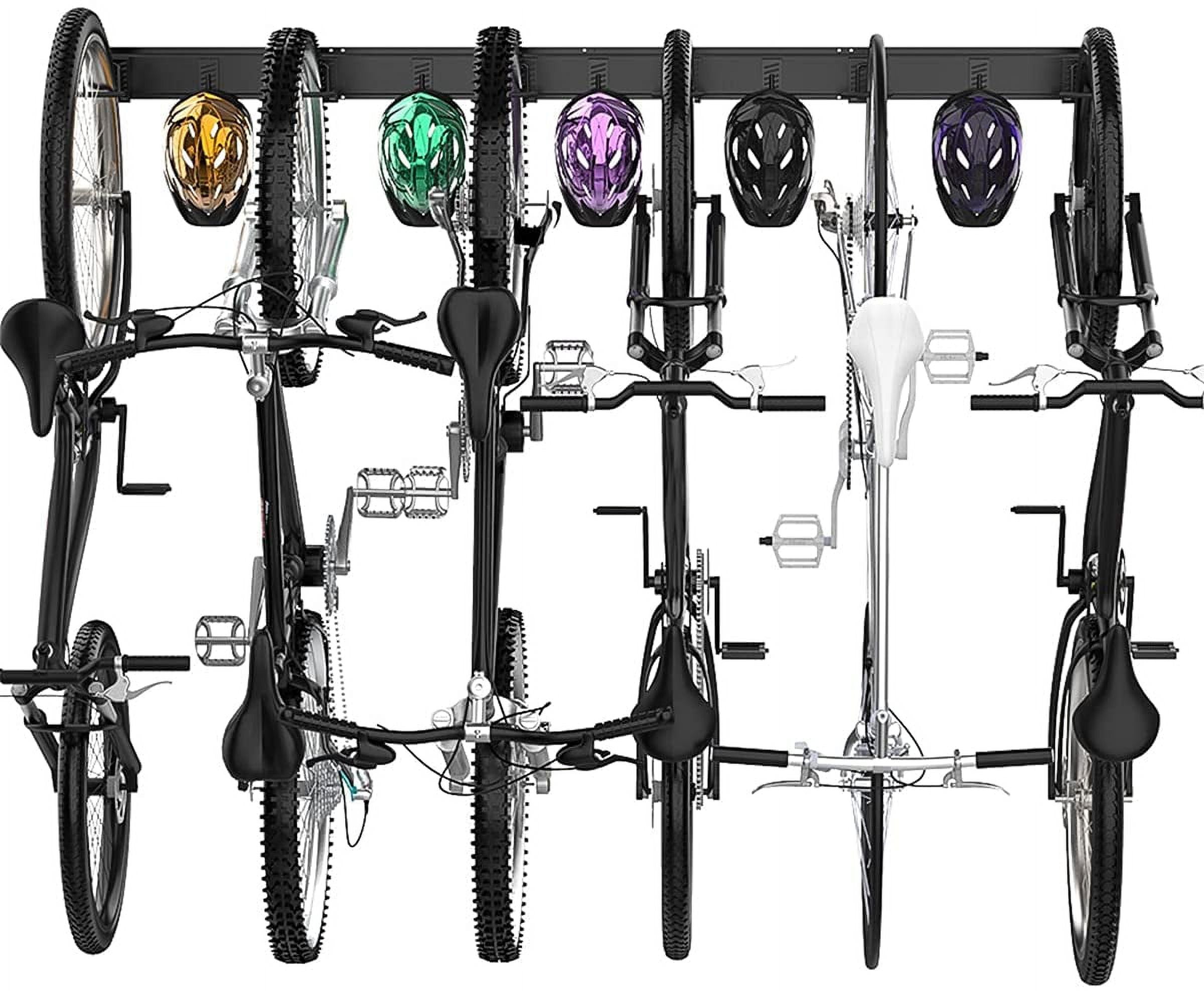 Bike Storage Rack, 6 Bike Racks & 5 Hooks for Garage, Wall Mount ...