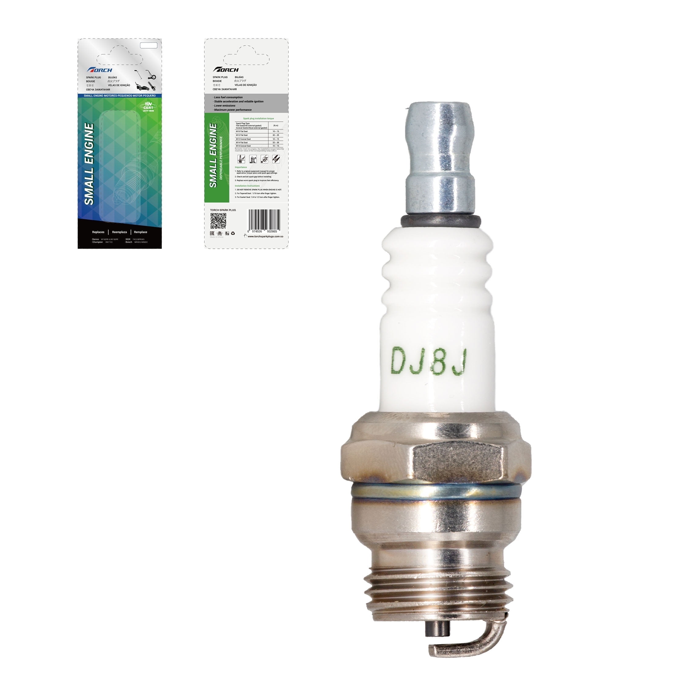 TORCH DJ8J Spark Plug Replace for CHAMPION DJ8J DJ7J 847 850, NGK BM6F ...