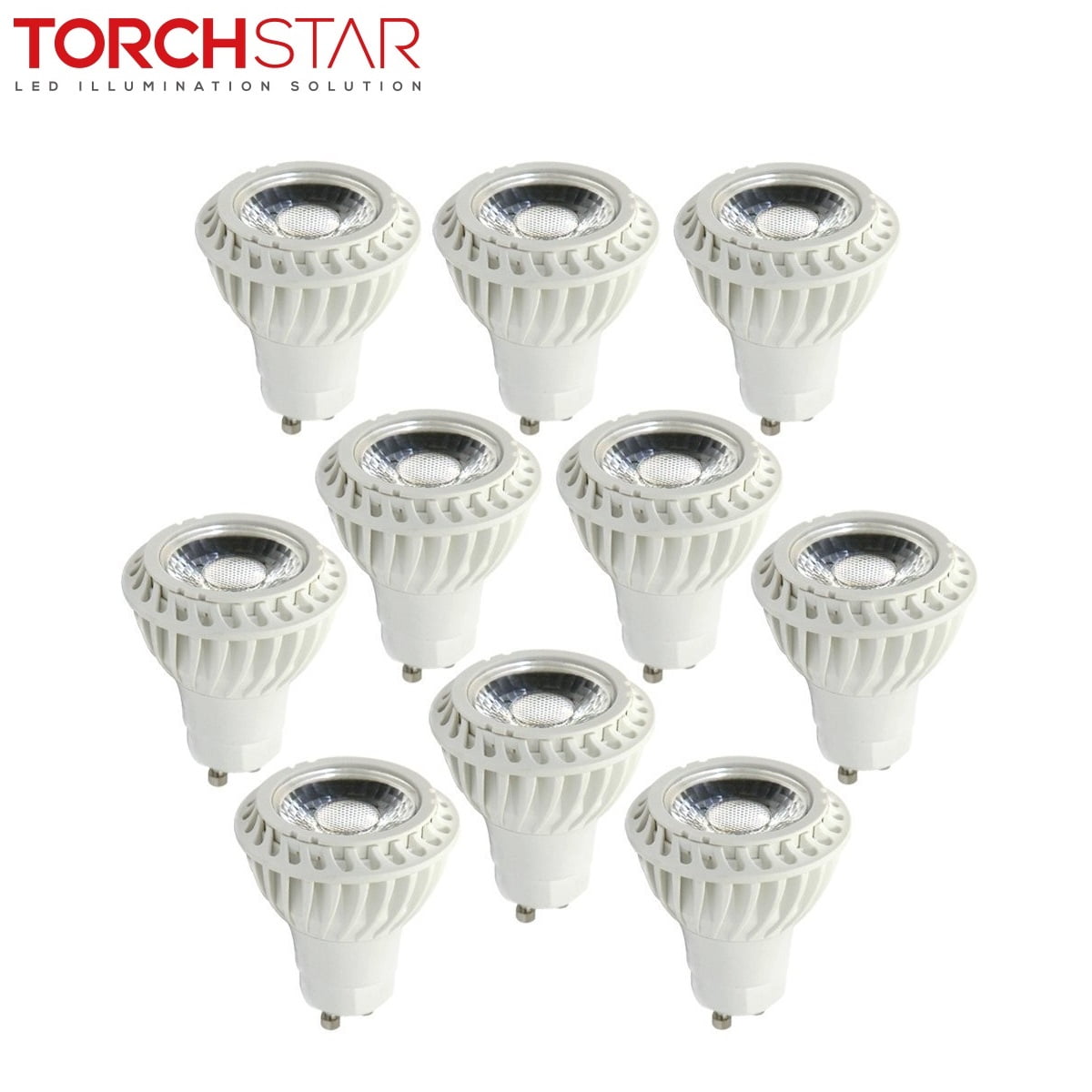 TORCHSTAR 10-Pack 110V 5W COB GU10 LED Bulbs - Warm White LED ...