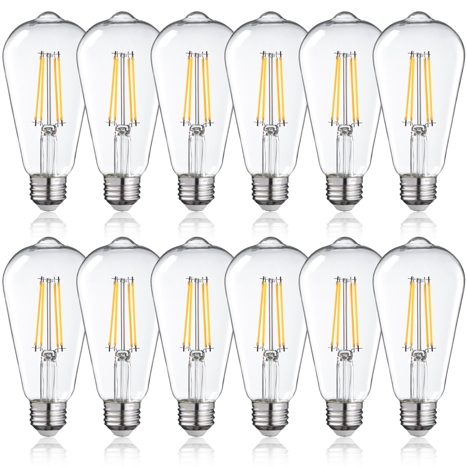 TORCHSTAR 12 Pack ST64/ST19 LED Bulb, Dimmable, 7W(75W Equivalent ...