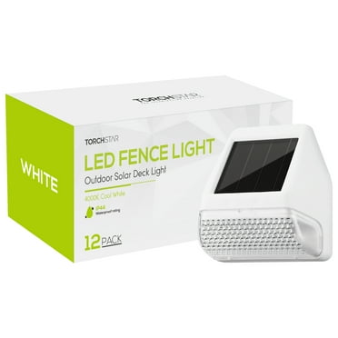 TORCHSTAR 12-Pack Solar LED Fence Light, Outdoor Patio, Backyard ...